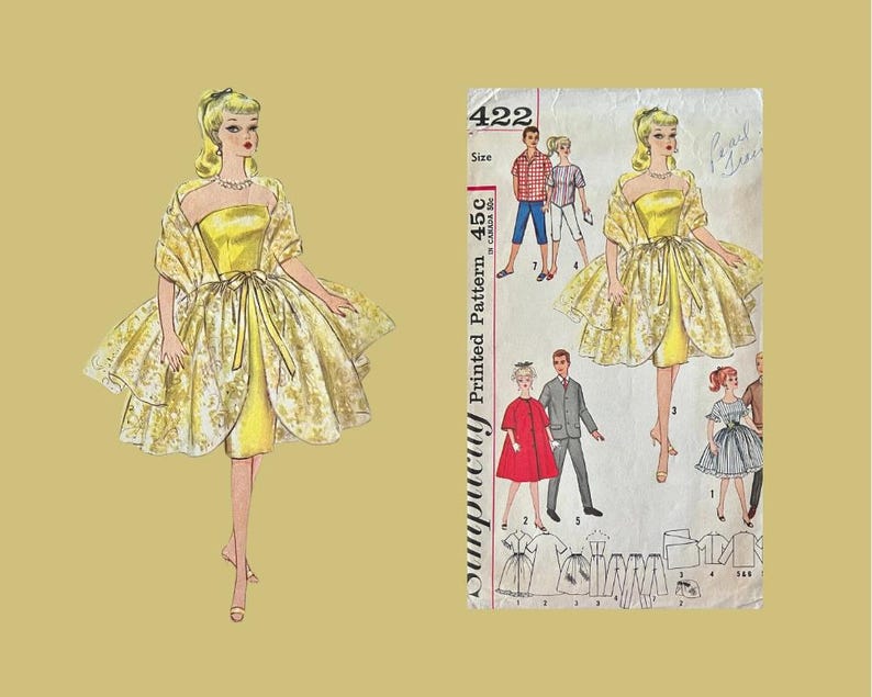 1962 / Barbie / Simplicity 4422 / Wardrobe for Barbie and Ken - Etsy