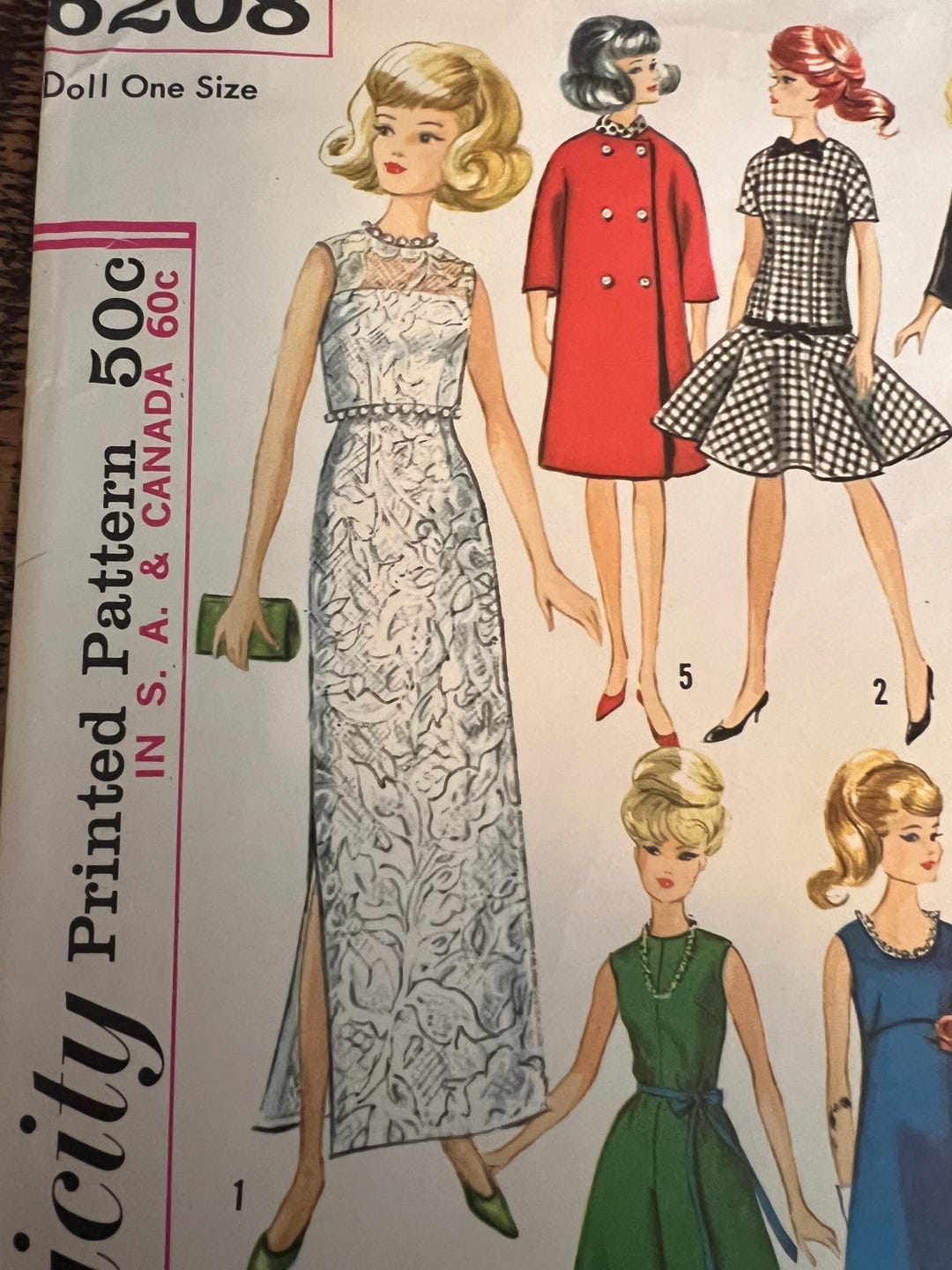 1965 Simplicity #6208, Vintage Barbie Doll Sewing Pattern, Doll ...