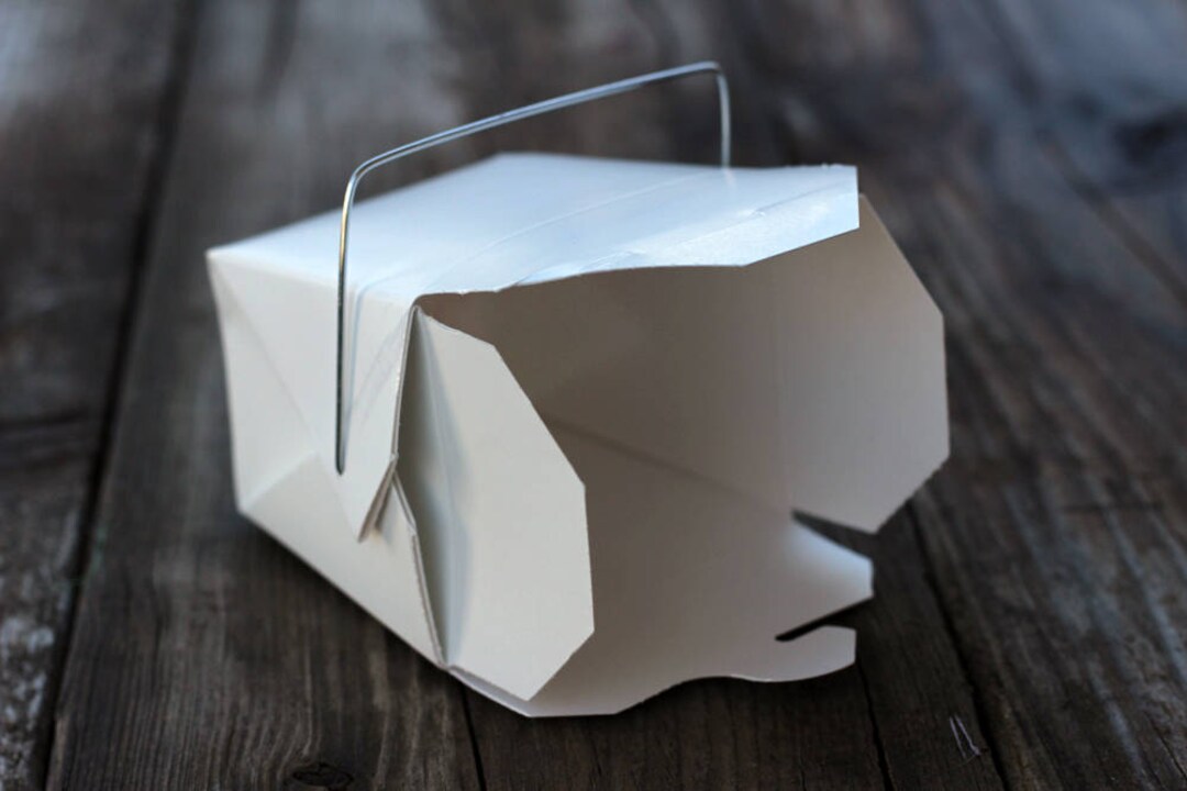 10 Chinese Takeout Boxes PINT (16oz) Wire Handle, Favor Boxes, Food ...