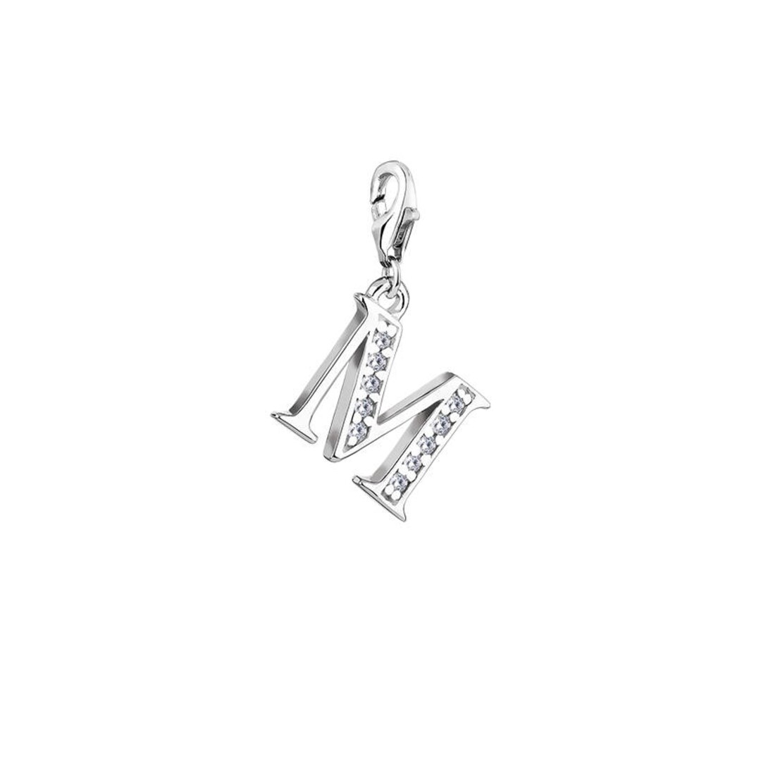 Letter M Charm|initial Charm|custom Silver Letter|handmade Charm|charm ...
