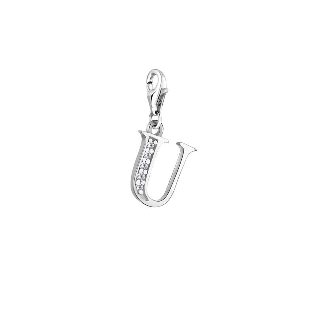 Letter U Charm|initial Charm|custom Silver Letter|handmade Charm|charm for Necklace or Bracelet ...