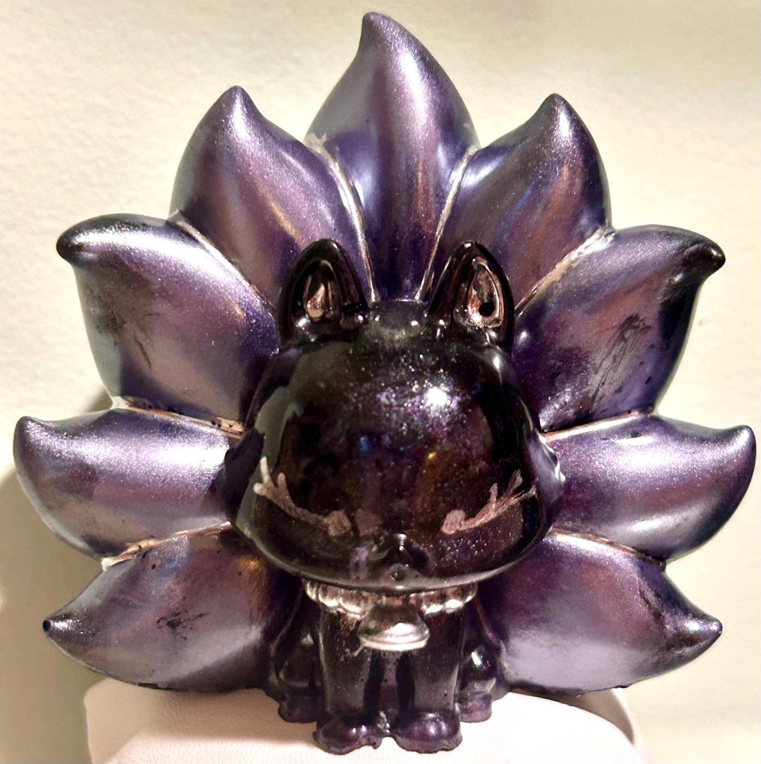 Assorted Styles of Kitsune Handmade Resin Figurine, Various Colors ...