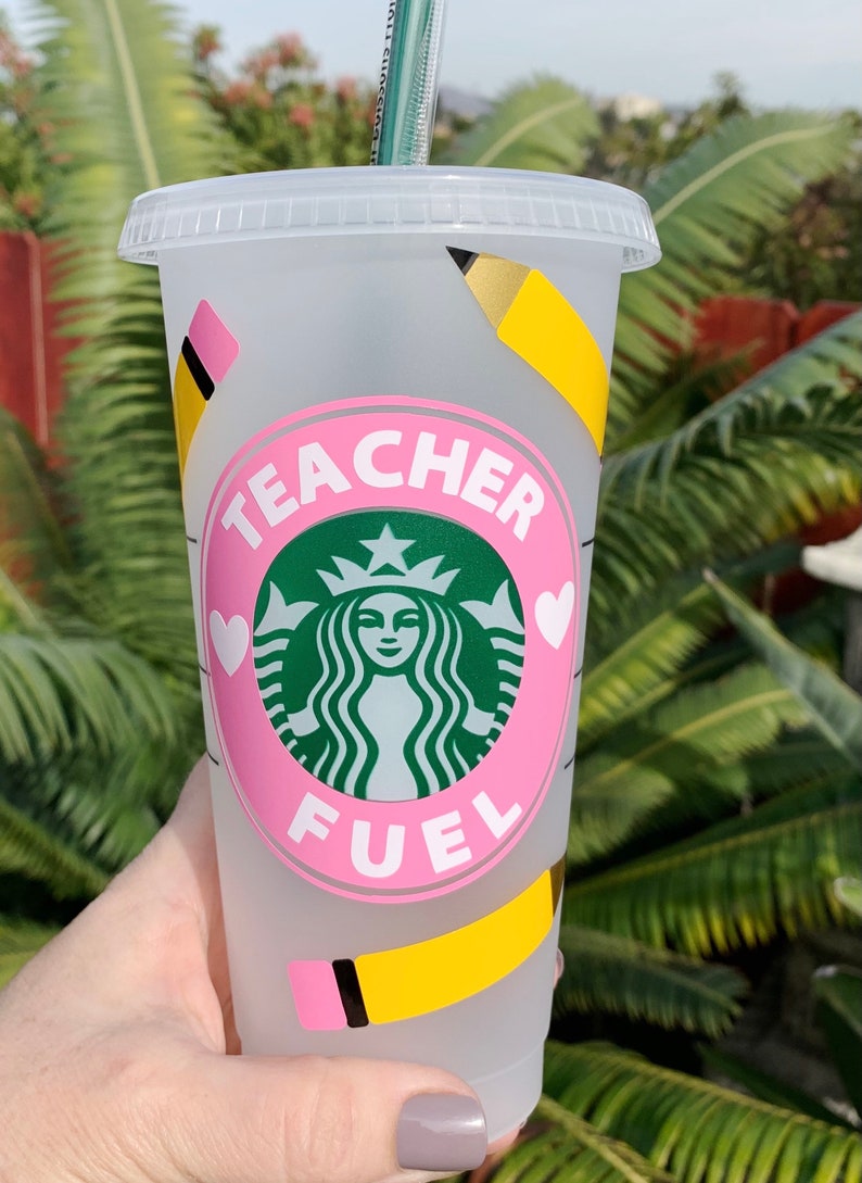 Teacher Fuel Starbucks Reusable Venti Cup Teacher - Etsy