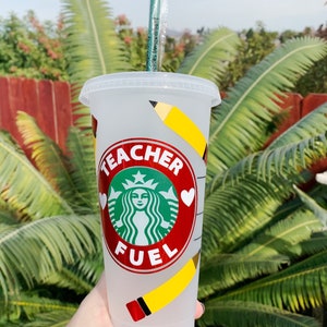 Teacher Fuel Starbucks Reusable Venti Cup, Teacher Personalized Cup ...