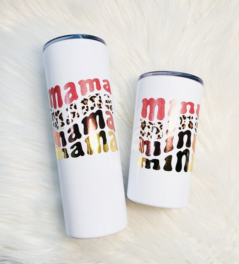 Retro Mommy And Me Matching Tumblers Mama And Mini Tumbler Etsy