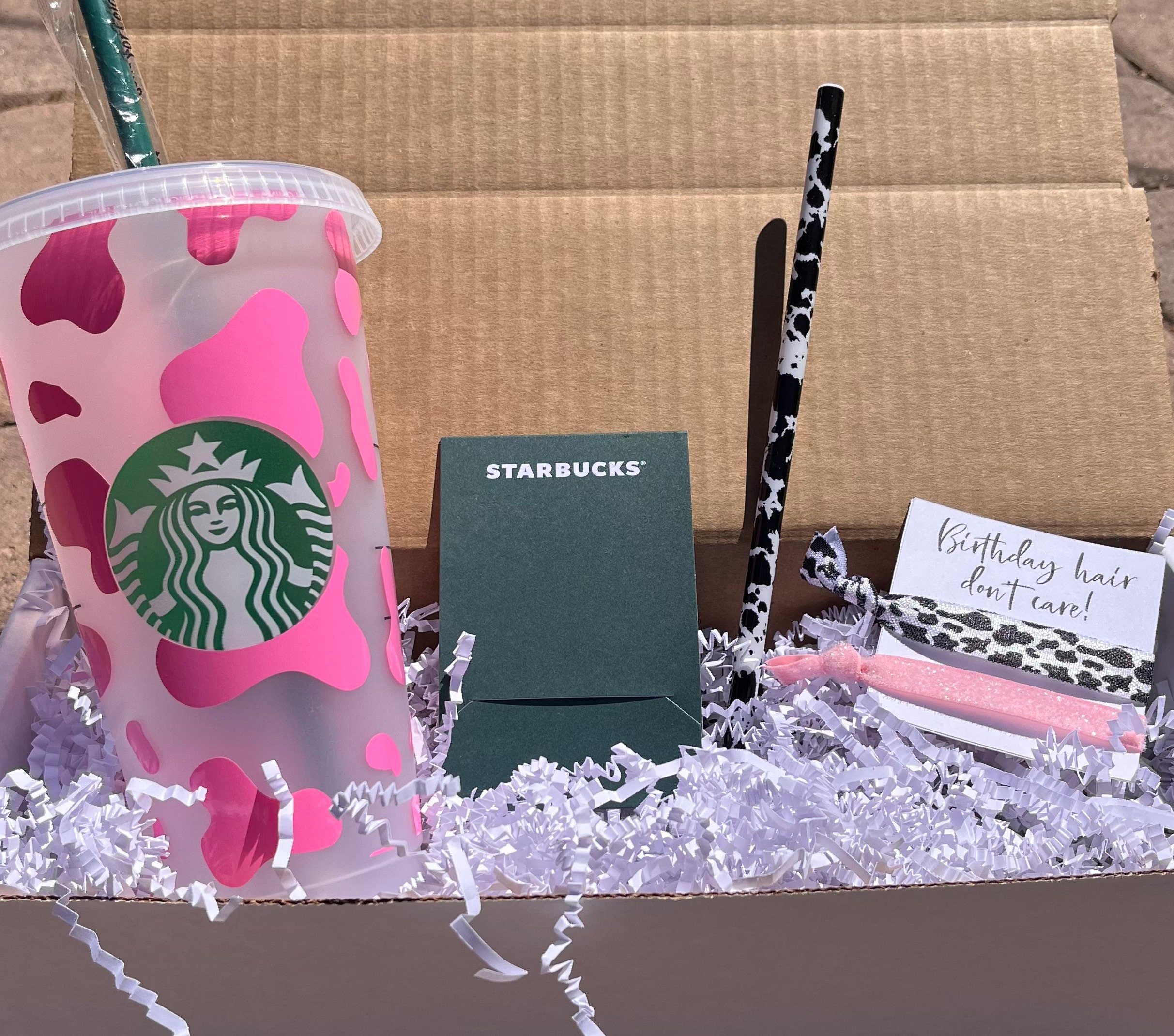 Starbucks Cow Print Birthday Gift Box Starbucks Cup Gift Set | Etsy