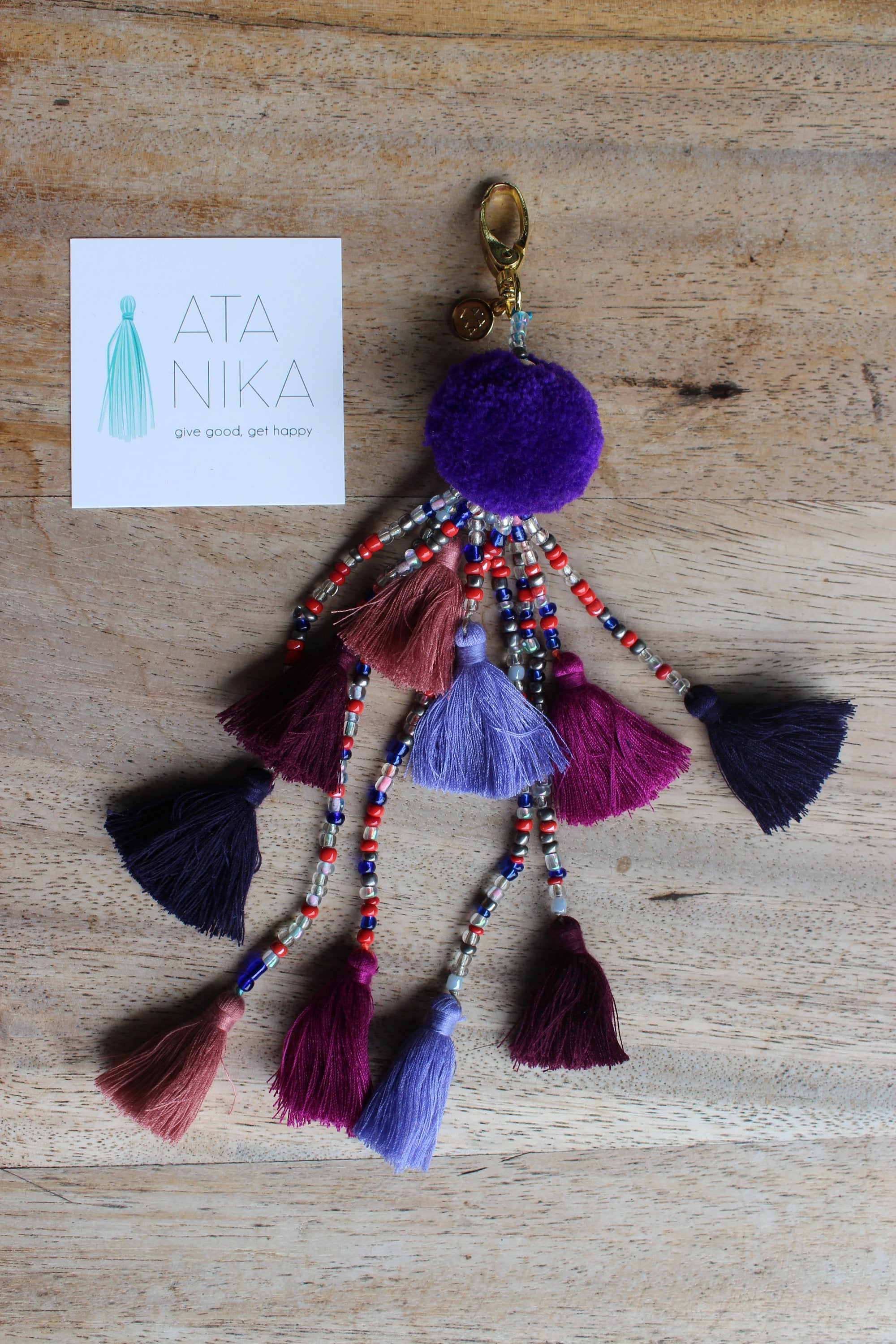 Boho Pom Pom Tassel Bag Charm, Women's Accessory - Etsy