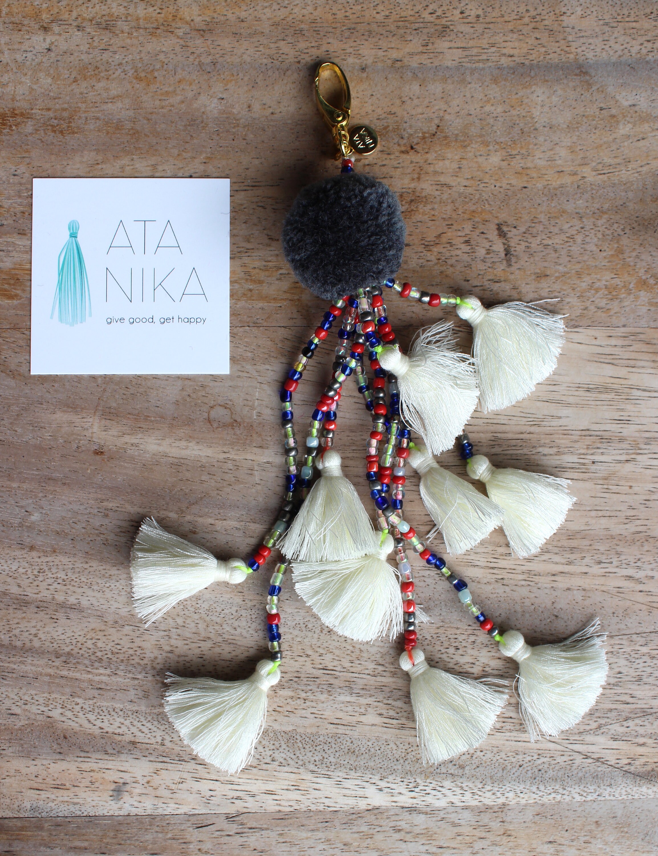 Boho Bag Charm, Bag Charm With Tassels, Pom Pom Bag Charm, Tassel ...