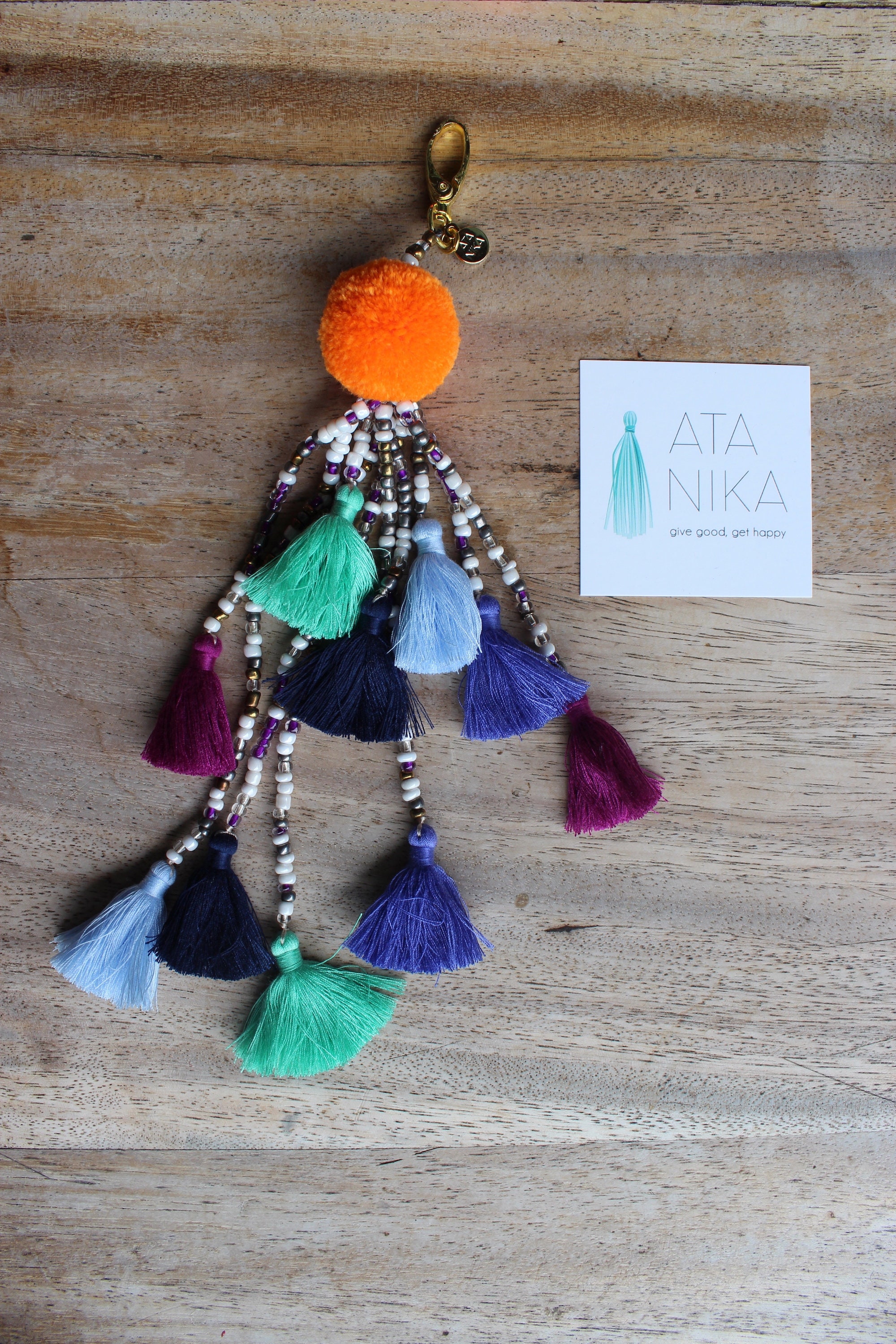Boho Pom Pom Tassel Bag Charm, Women's Accessory - Etsy