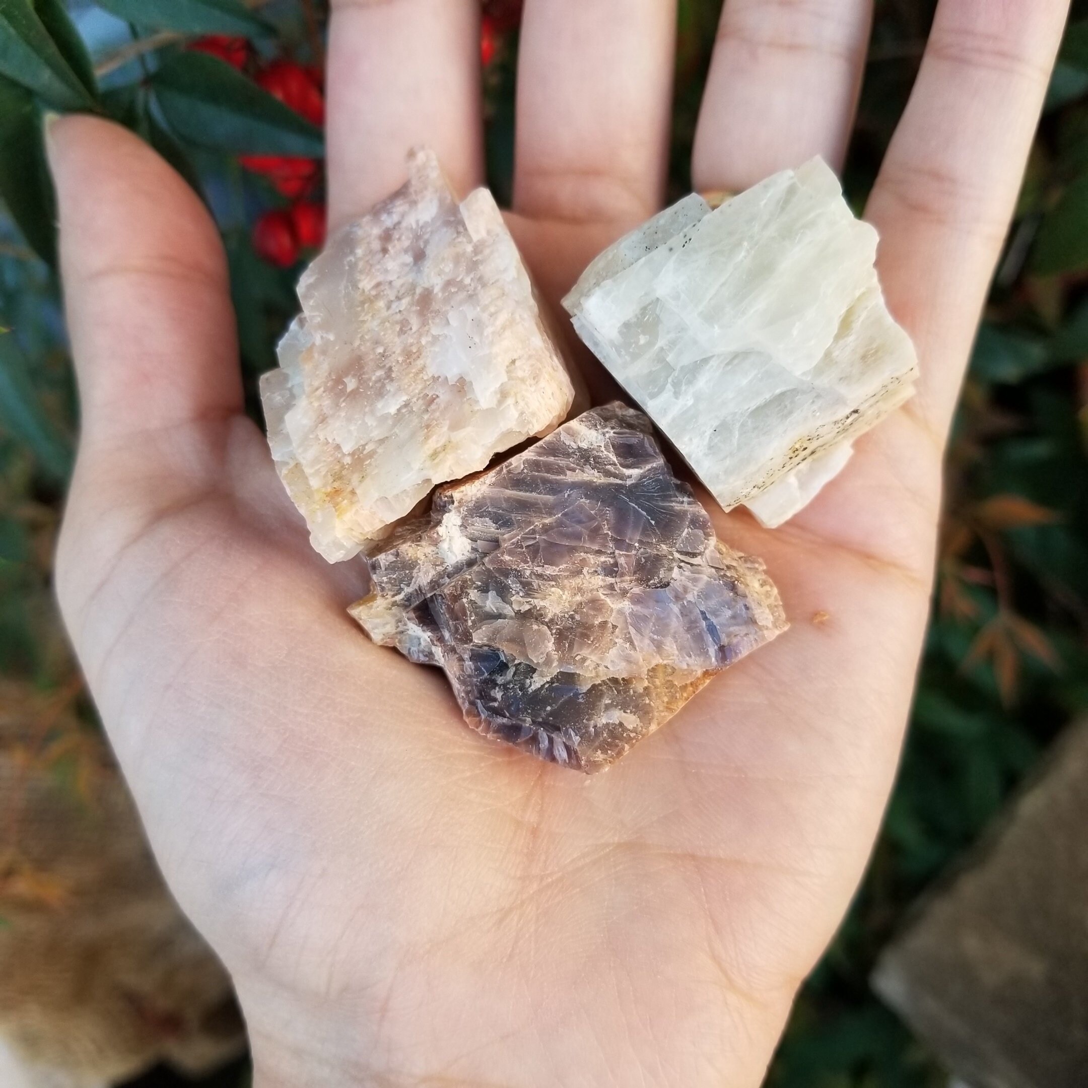 Moonstone Set 3 Piece Gray Peach White Moonstone Set - Etsy