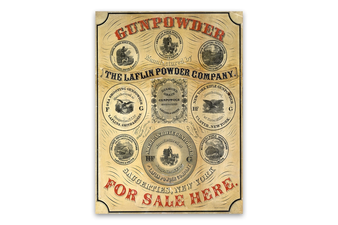 Gunpowder Advertisement Poster, 1800s Firearms Themed Artwork, Premium ...