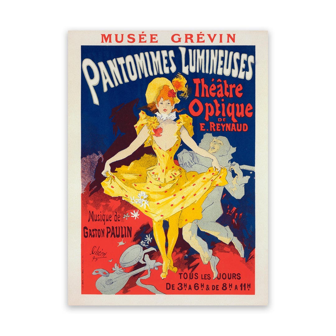 French Pantomime Advertising Poster by Jules Cheret, 19th Century Belle ...