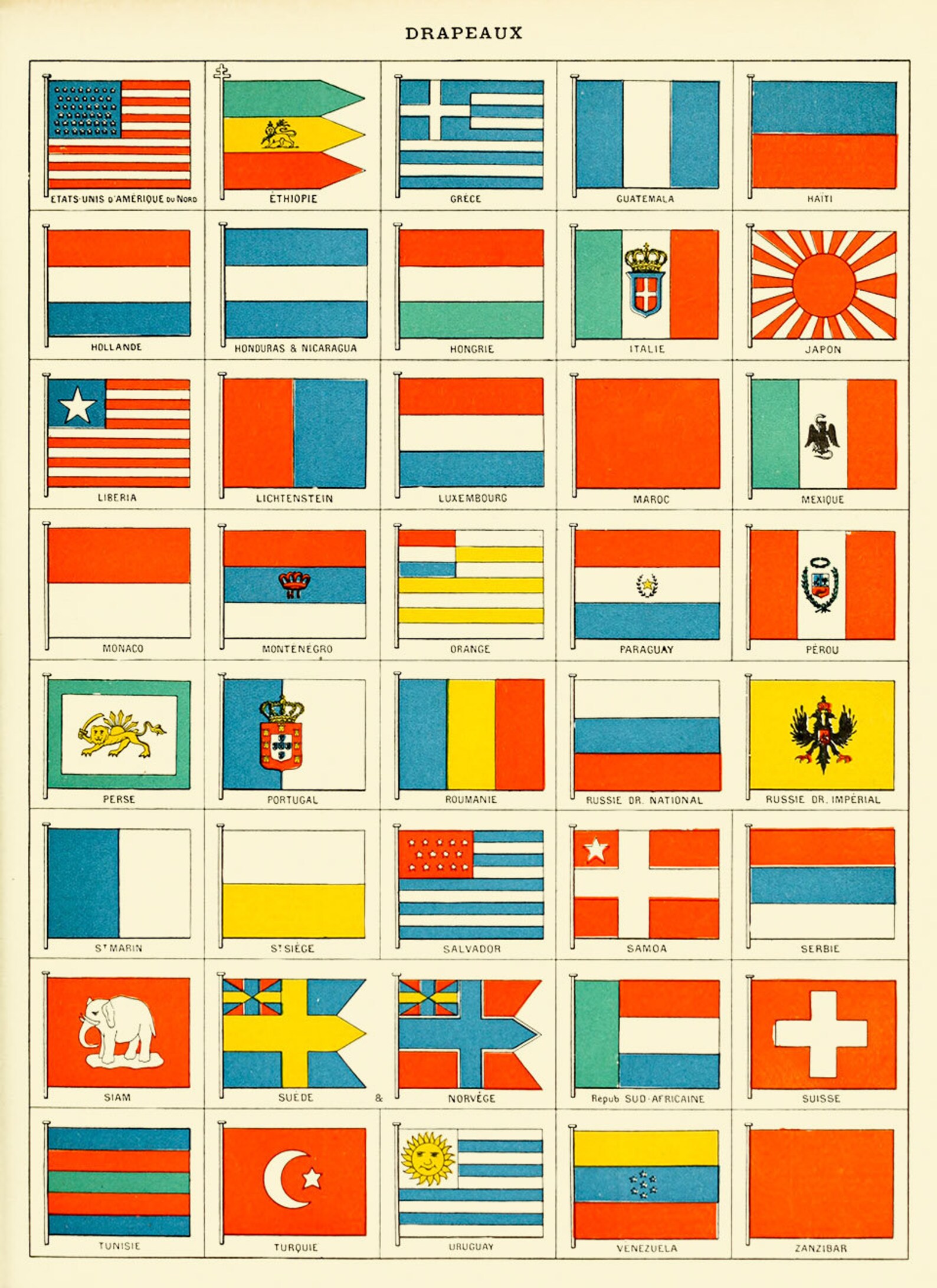 Flags of the World Poster World Flag Chart Nation Flags - Etsy