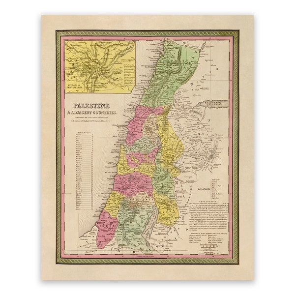 Old Map of Palestine - Etsy