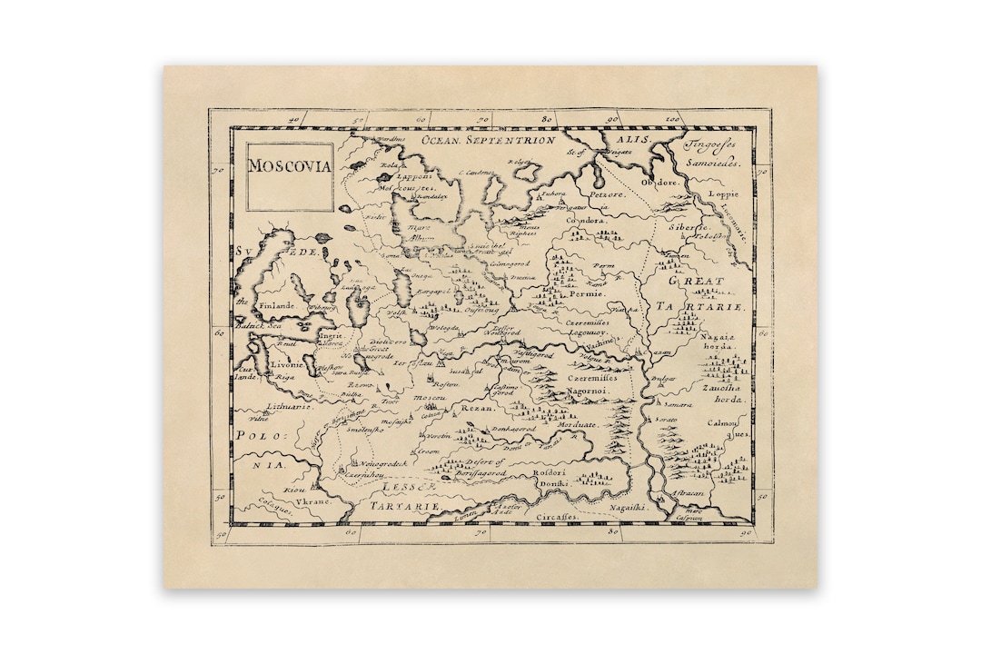 Old Map of Moscow Russia, Vintage Style Print Circa 1600s - Etsy