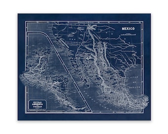 Original 1862 Map of Mexico - Etsy