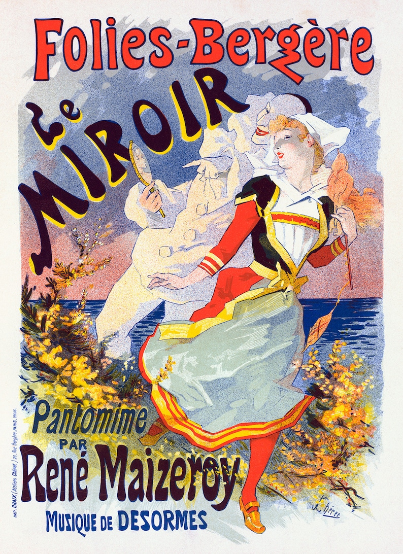 Jules Cheret French Pantomime Poster: Belle Époque Art Nouveau Print - Etsy