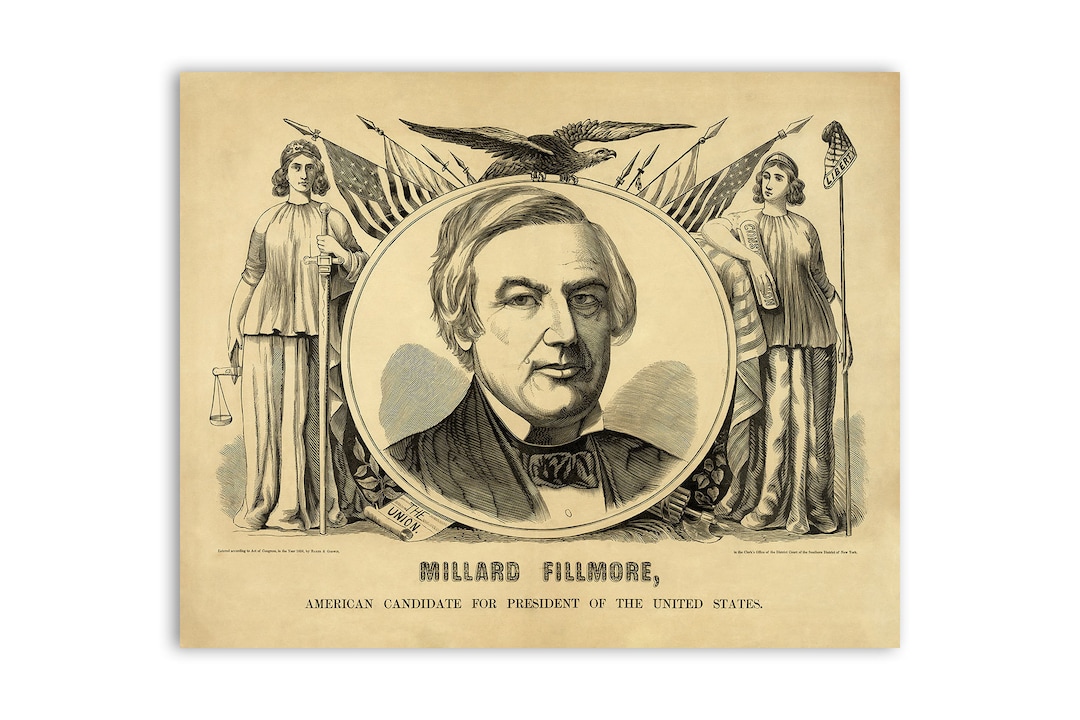 Millard Fillmore Campaign Poster: Vintage Presidential Art Print - Etsy