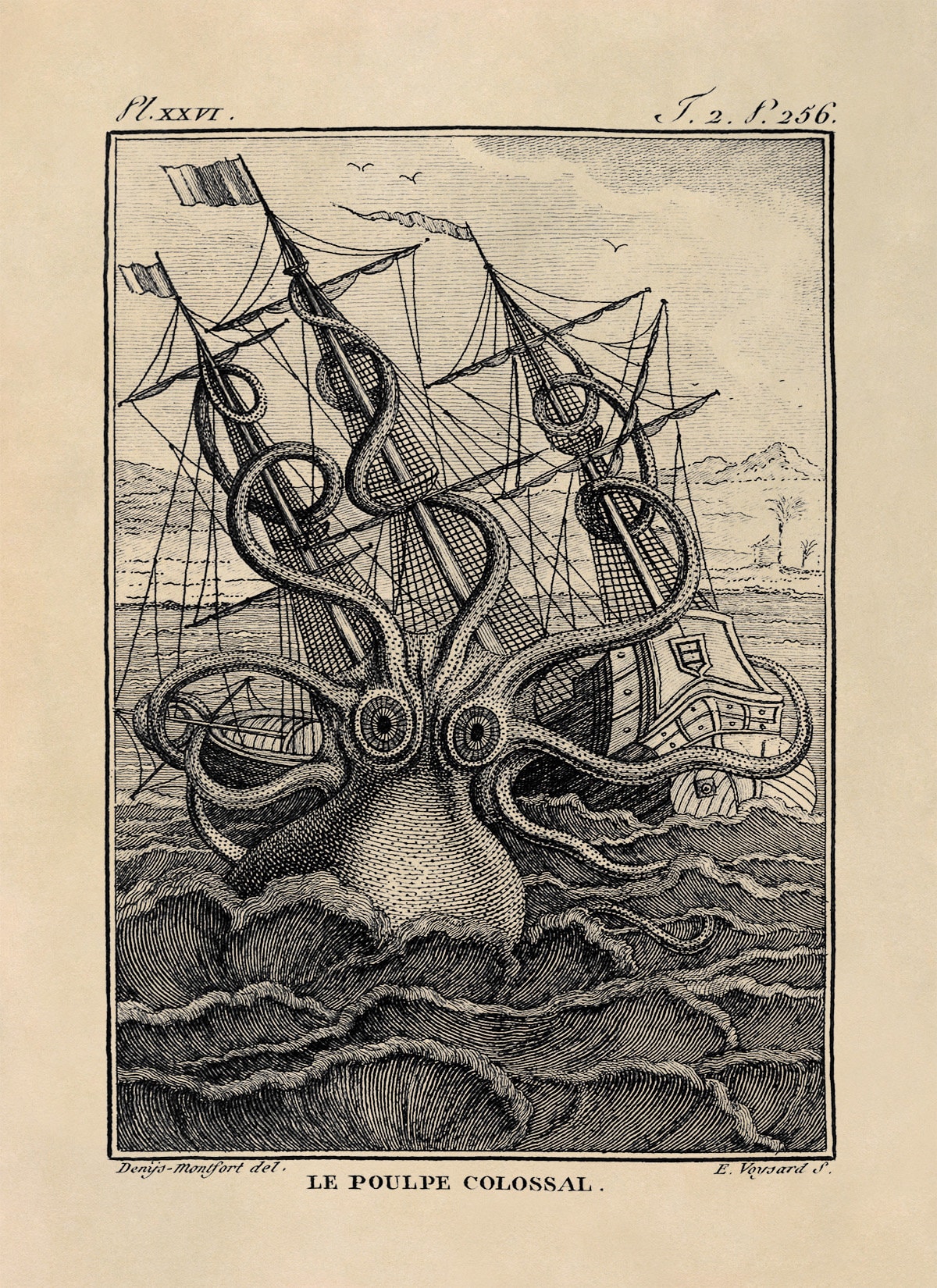 Vintage Sea Monster Illustration