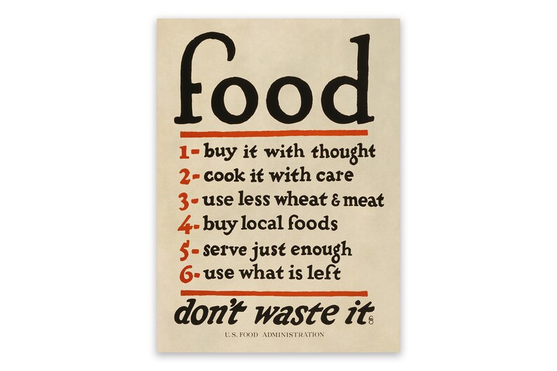 Food Conservation Wartime Rationing Poster - Etsy