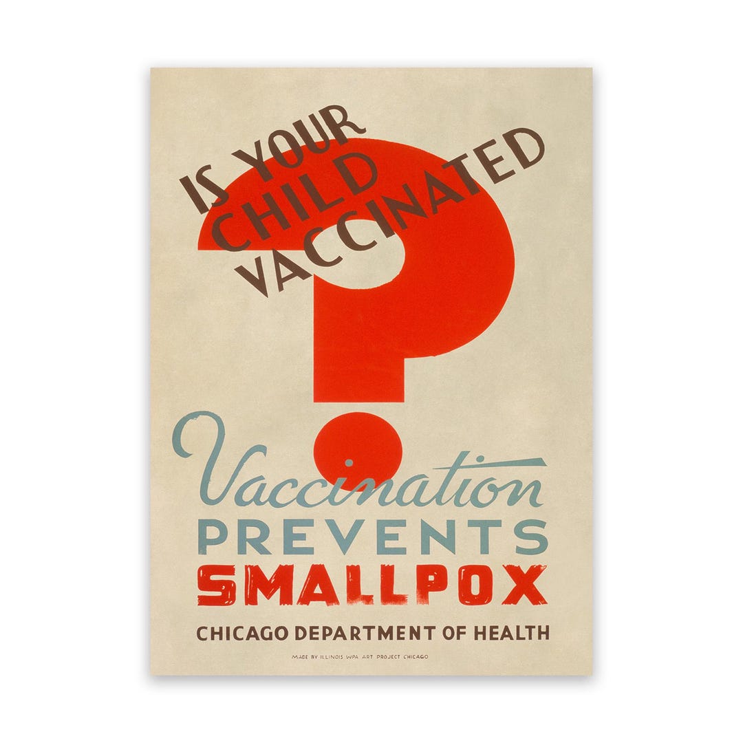 Smallpox Vaccination WPA Poster: Mid-century Medical Art Print - Etsy