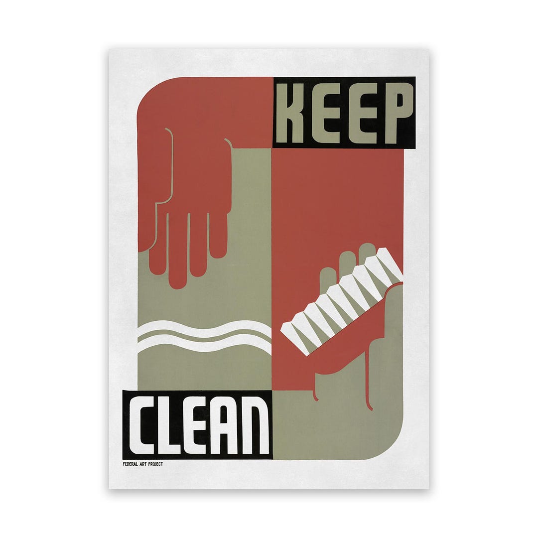 WPA 'keep Clean' Poster: Mid-century Modern Art Print - Etsy