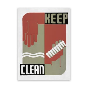 WPA 'keep Clean' Poster: Mid-century Modern Art Print - Etsy