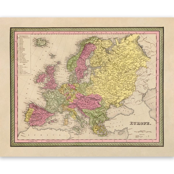 1800s Map of Europe - Etsy