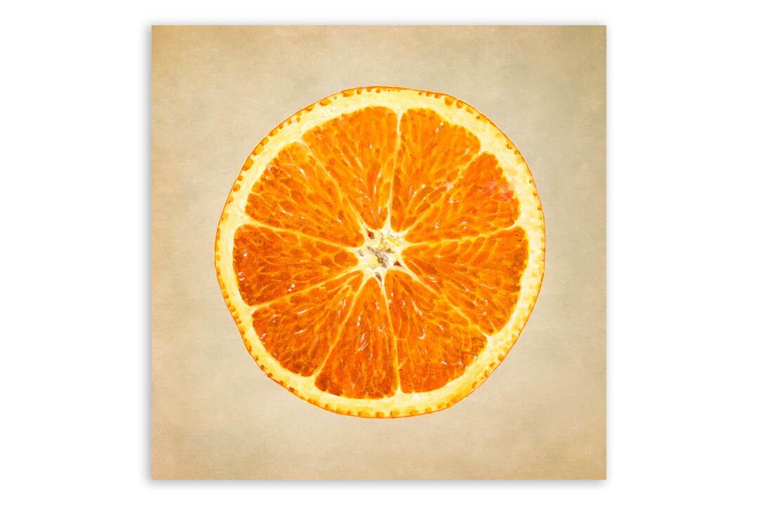 Orange Fruit Illustration Print, Fruit Themed Botanical Watercolor ...