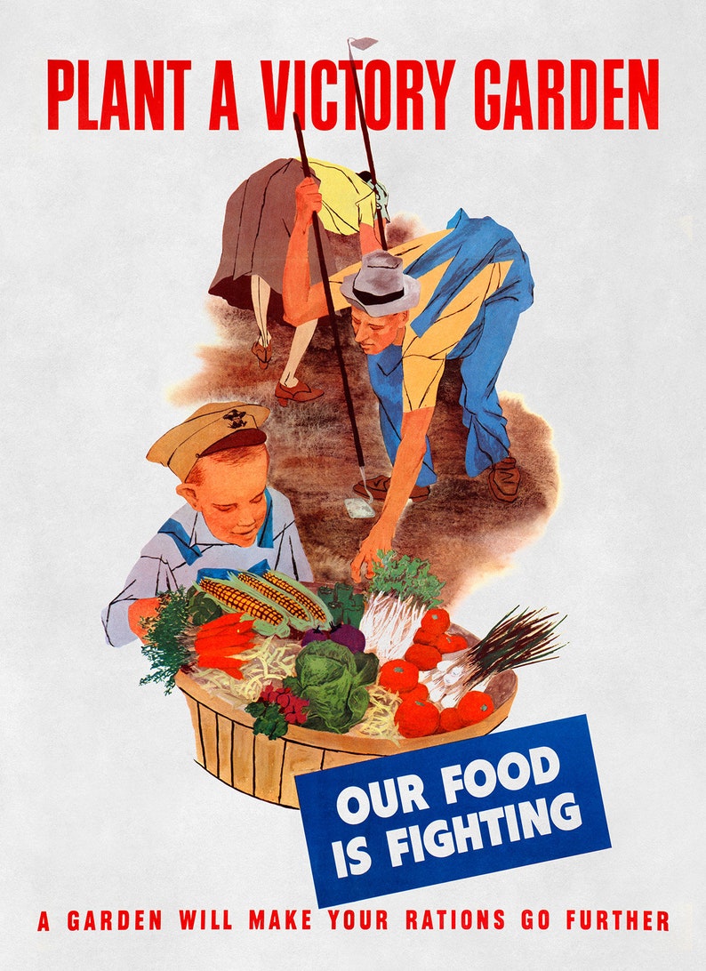 Victory Garden Wartime Food Rationing Poster - Etsy