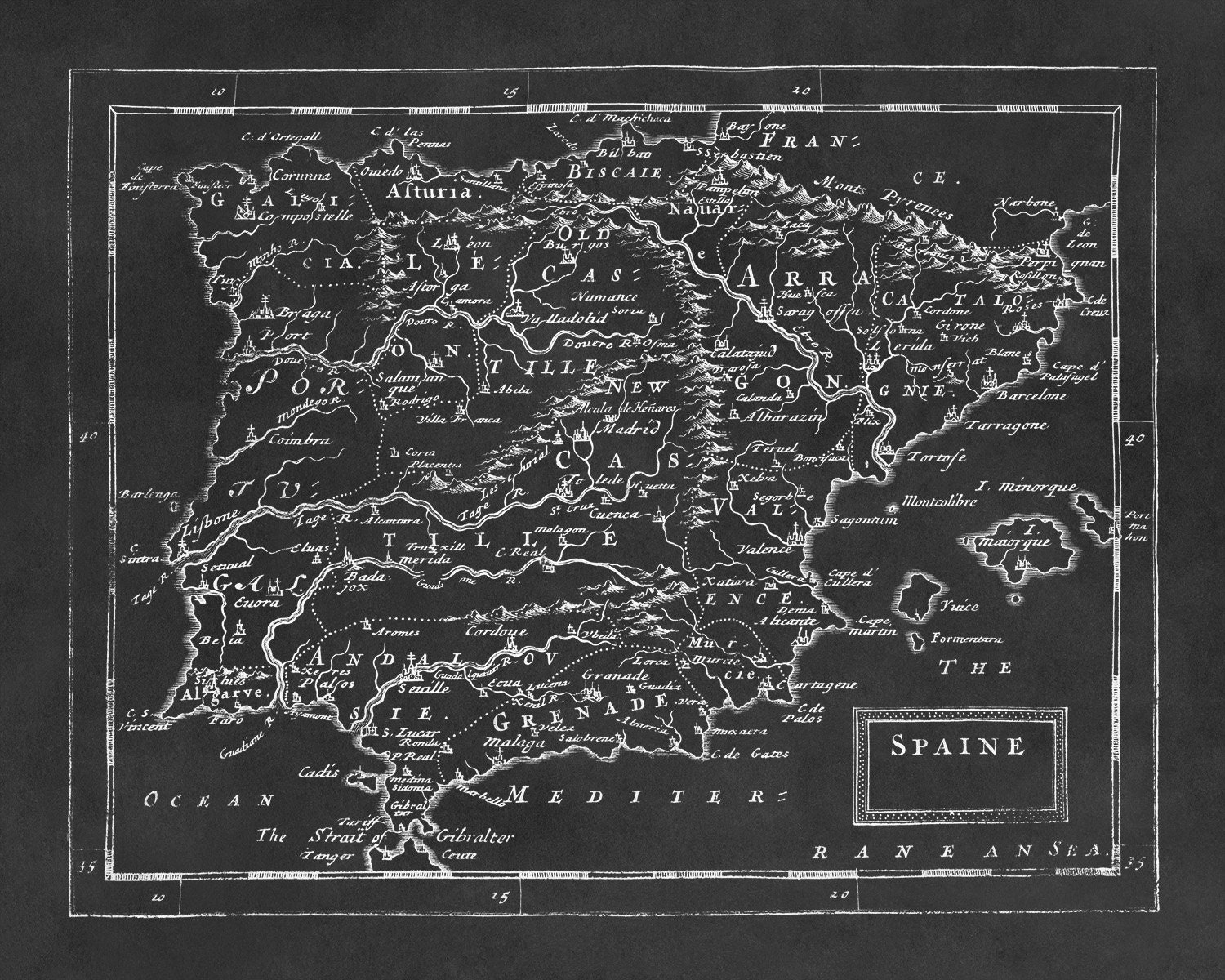 Old Spain Map Circa 1681 1600s Spanish Antique Art Poster Etsy old-spain-map-circa-1681-1600s-spanish-antique-art-poster-etsy