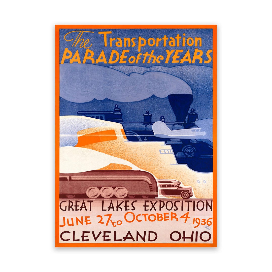 Great Lakes Exposition Travel Poster, Vintage Style 1900s Worlds Fair ...