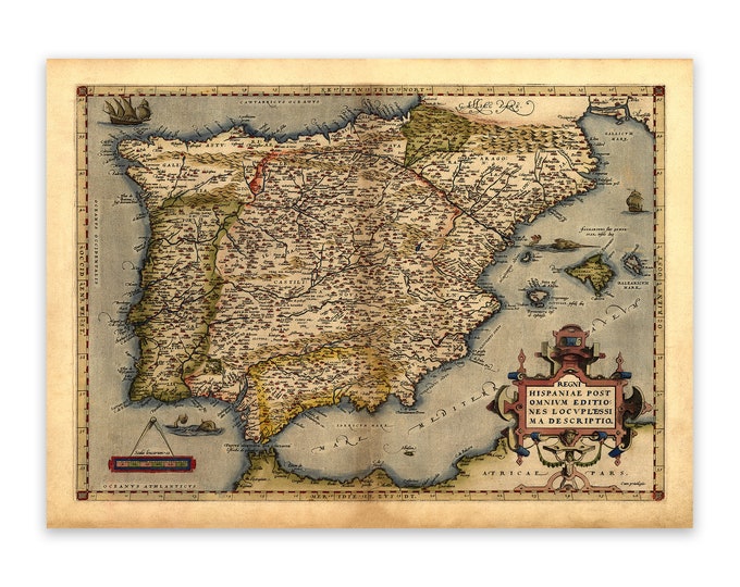 Spain Old Maps Etsy