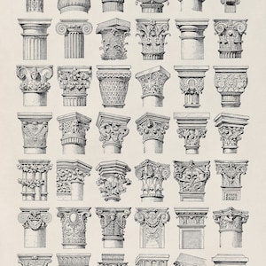 Ancient Architecture Styles Art, Greek Roman and Egyptian Columns ...