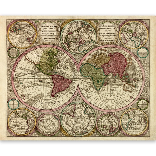 1700s World Map - Etsy