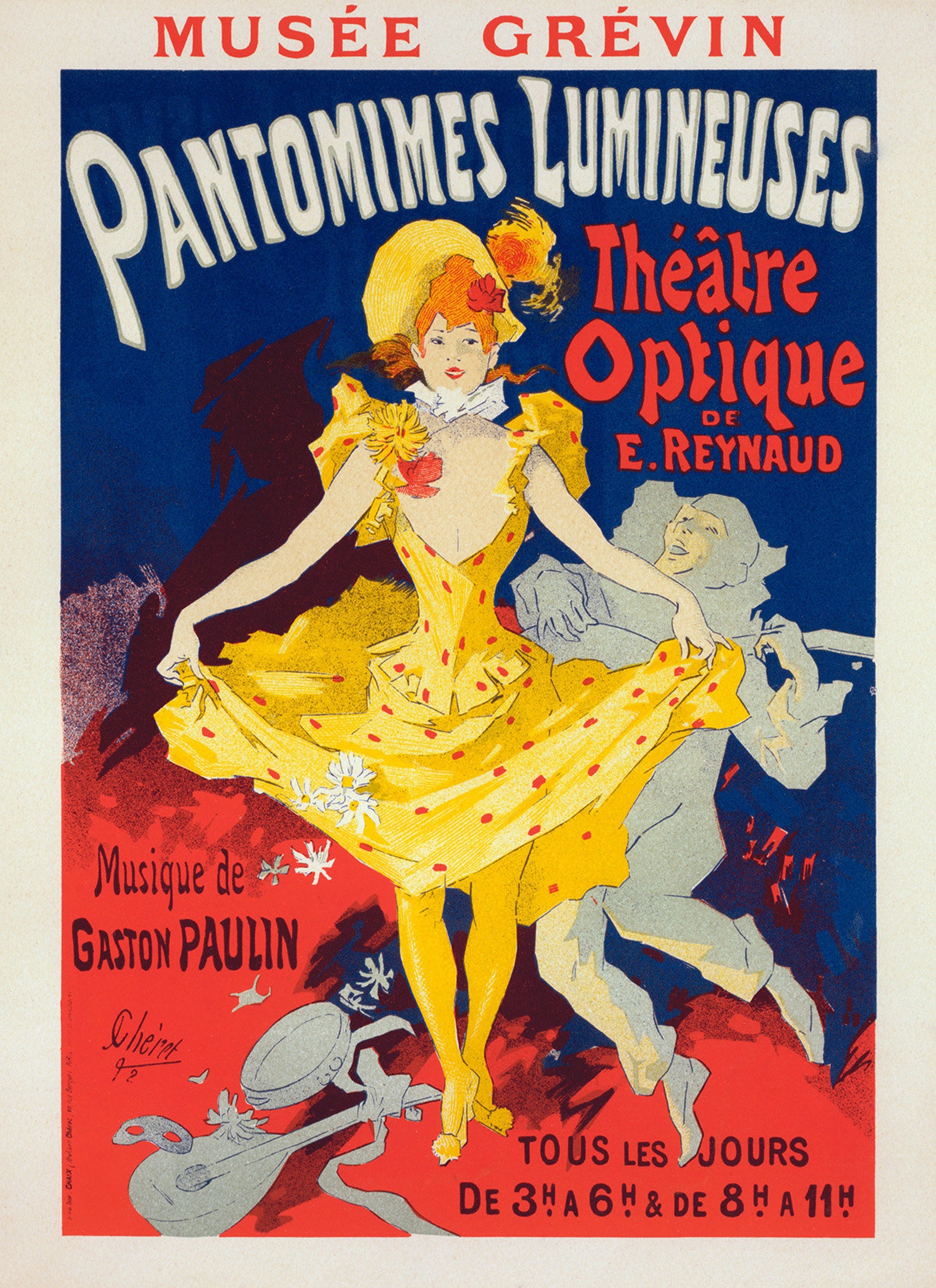 French Pantomime Advertising Poster by Jules Cheret Belle - Etsy
