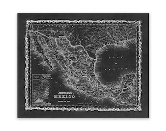 Original 1862 Map of Mexico - Etsy