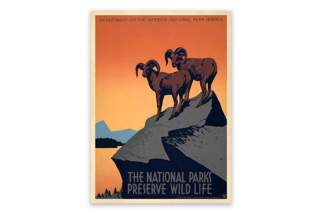 National Parks WPA Travel Poster, Premium Vintage Style Reproduction ...