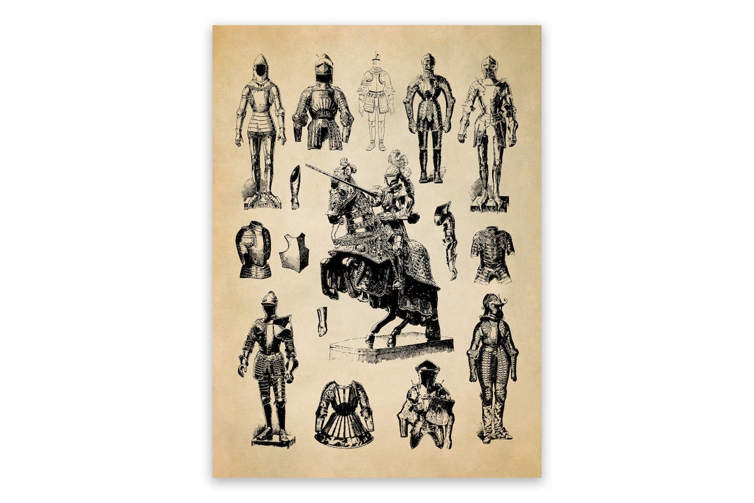 Knight Coat of Armor Poster, Medieval Armor Styles Chart Print, Premium ...