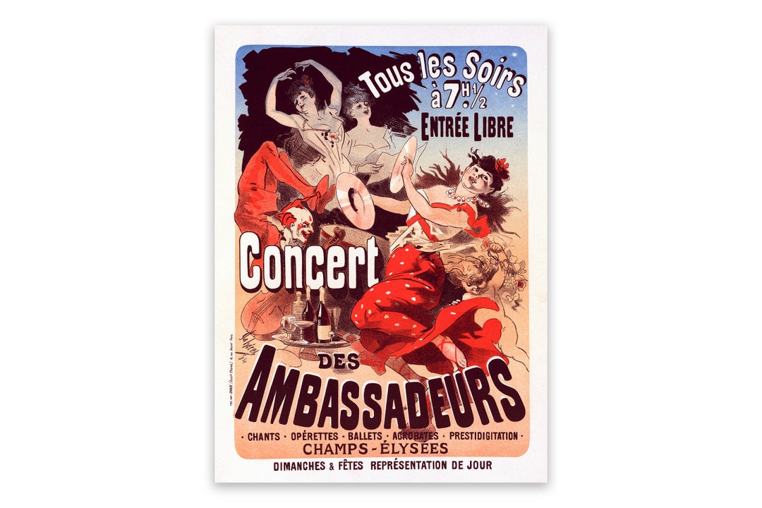 French Musical Theater Advertising Poster by Jules Cheret - Etsy