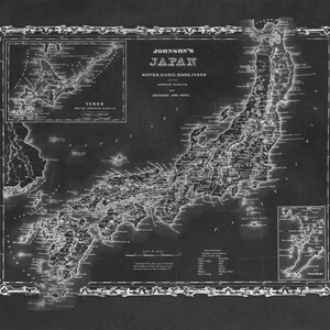 Old Japan Map, Vintage Style Print Circa 1800s - Etsy