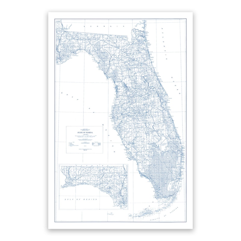 Old Florida Map - Etsy