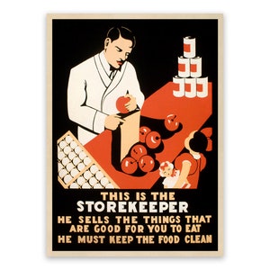 Grocery Store Food WPA Poster, Vintage Style Reproduction Print - Etsy