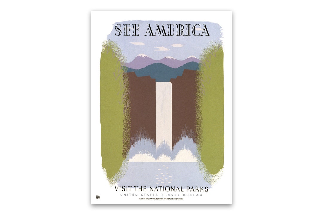 See America National Parks WPA Poster, Premium Vintage Style ...