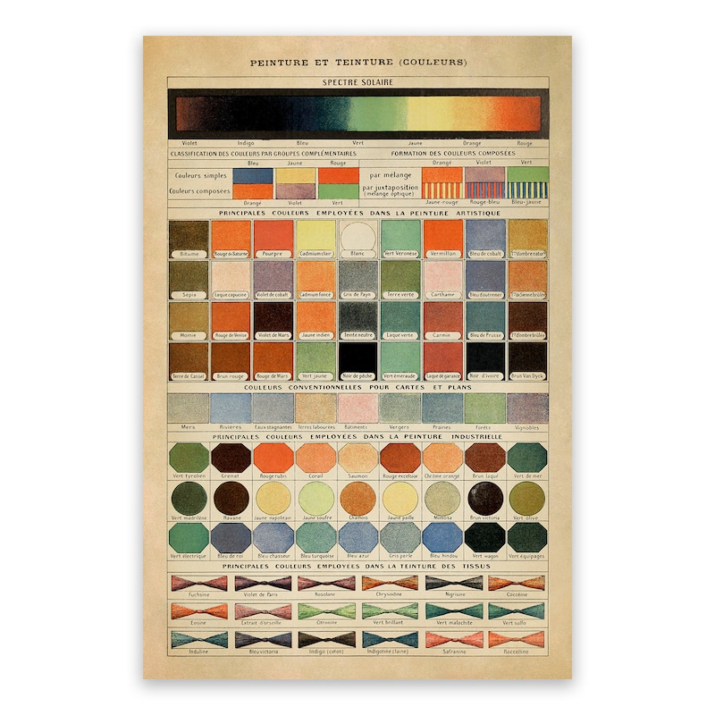 Color Chart - Etsy