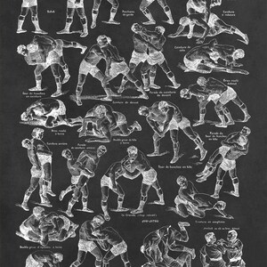 Old Wrestling Styles and Techniques Illustration, Jiu Jitsu Sport ...