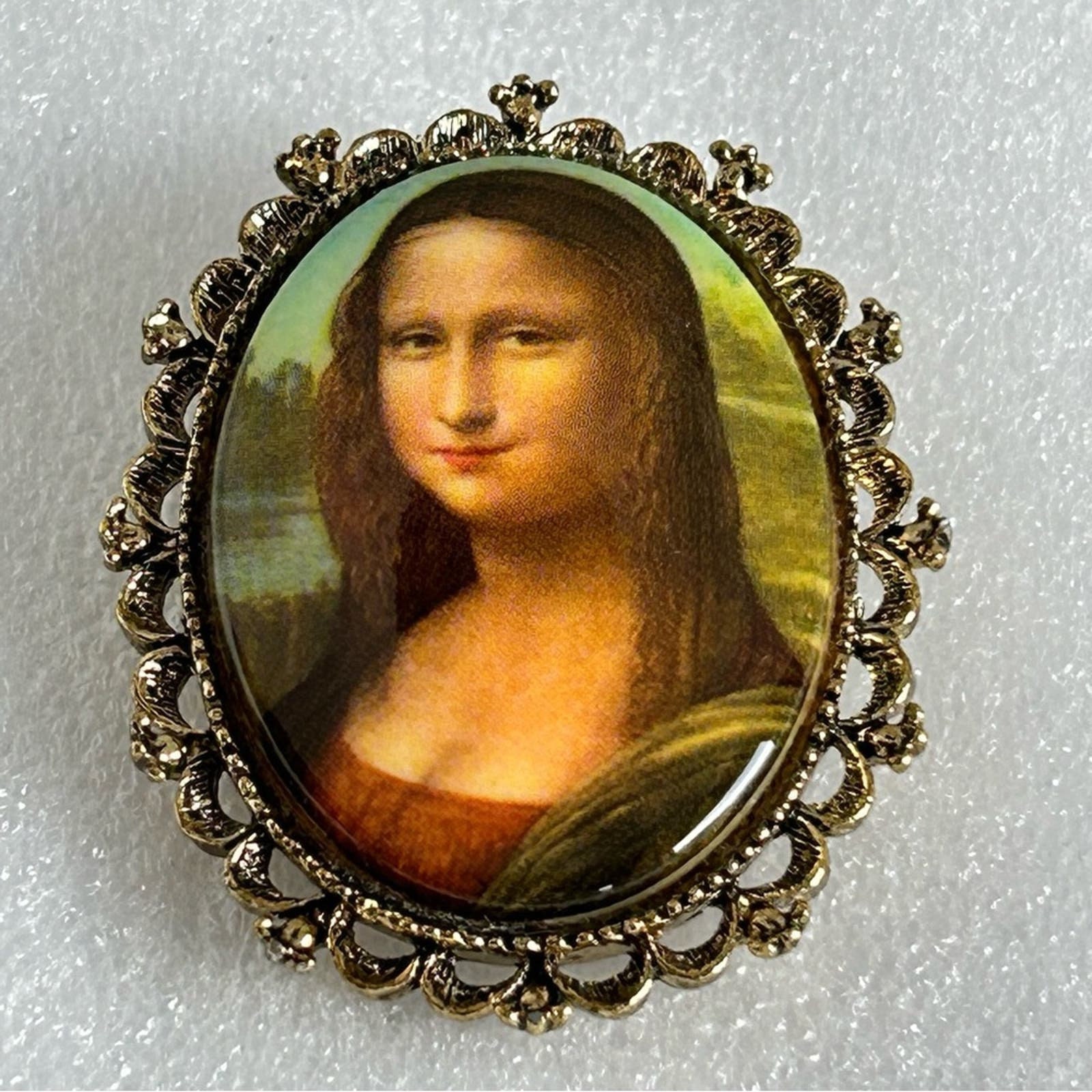 Vintage Gerrys Mona Lisa Oval Portrait Signed Brooch Pendant - Etsy