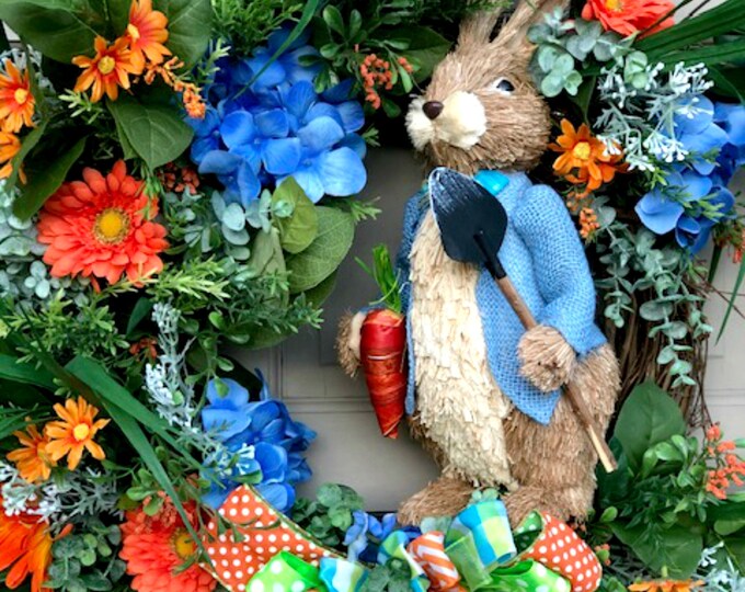 Easter Grapevine Wreath Bunny Wreath Floral Wreath Easter - Etsy