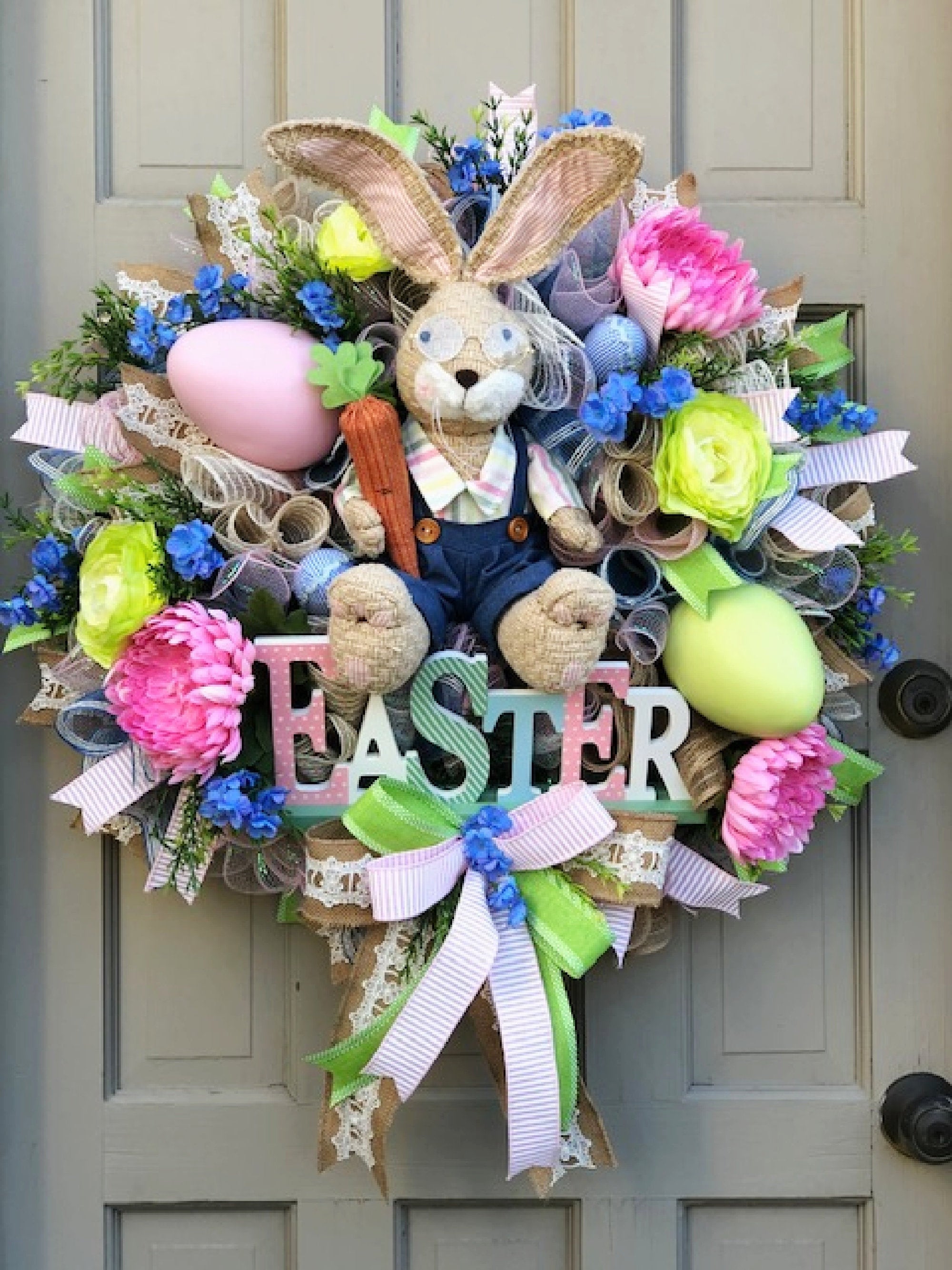 Easter Bunny Wreath Bunny Wreath Front Porch Wreath Easter | Etsy