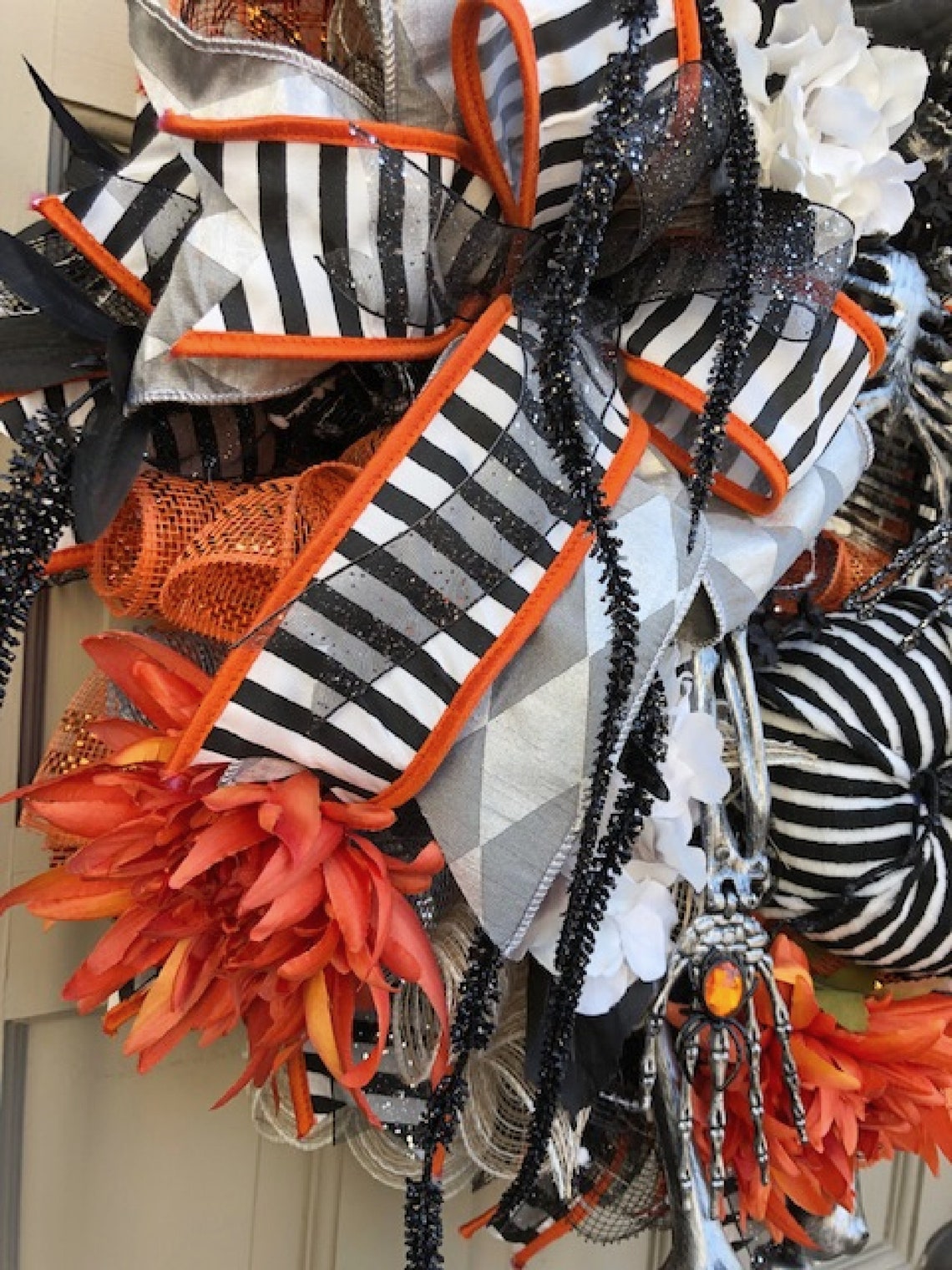 Skeleton Wreath Halloween Skeleton Wreath Fall Wreath - Etsy